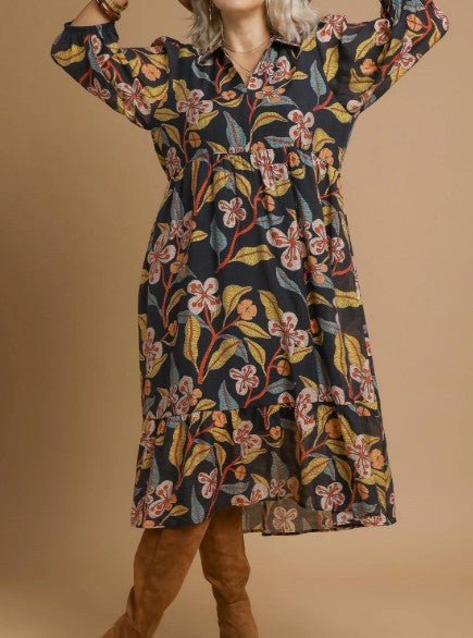 Black Floral Mix Maxi Dress – Mercantile213